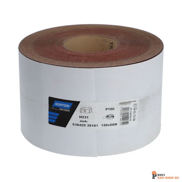 Schleifrolle: NORTON Schleifrollen H231 H231 120mm x 50m Korn 150